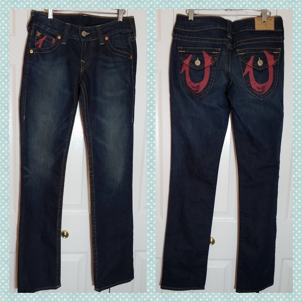 True Religion Paint Logo Bootcut Jeans - Gem